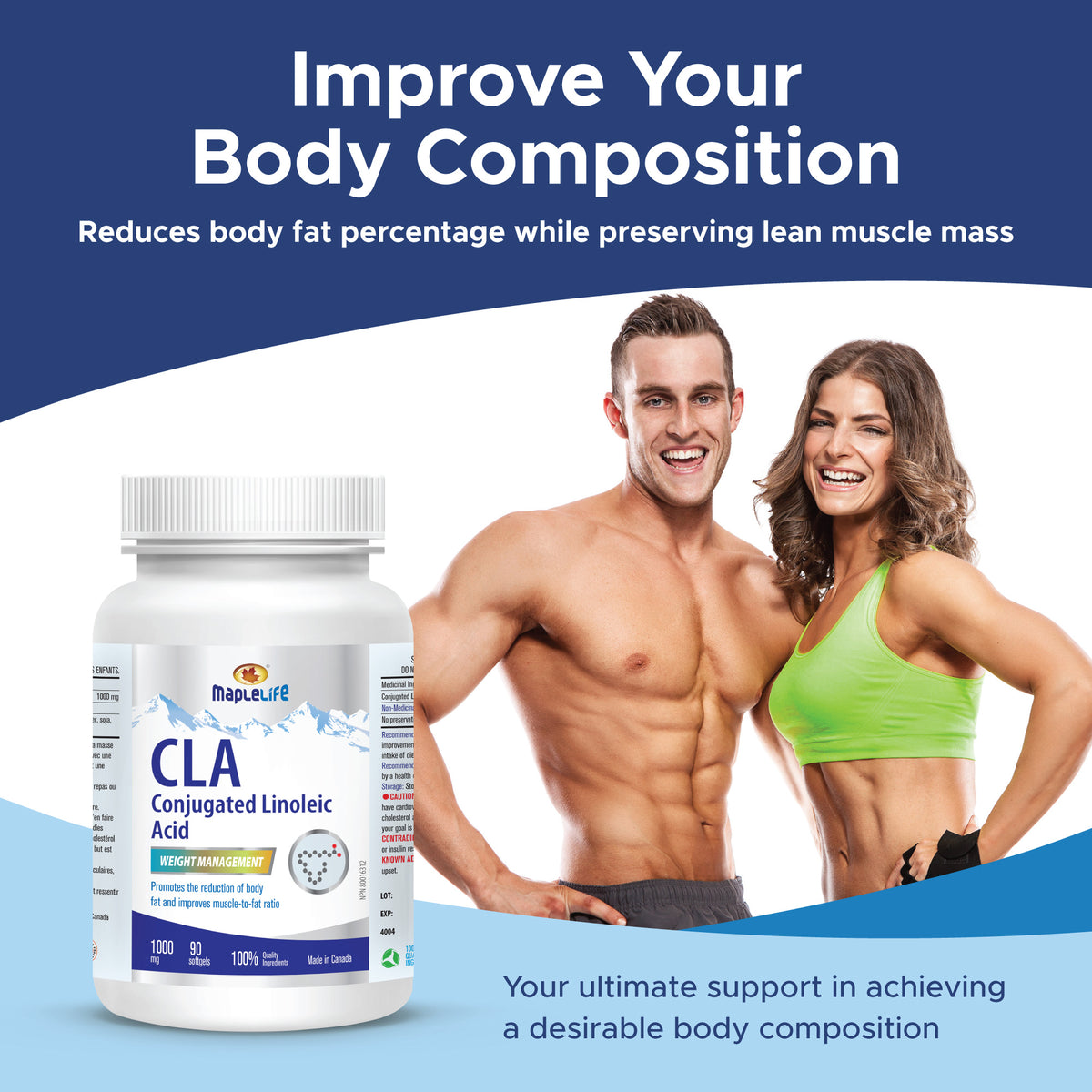 Conjugated Linoleic Acid (CLA) 1000mg 90 softgels – MapleLife Nutrition