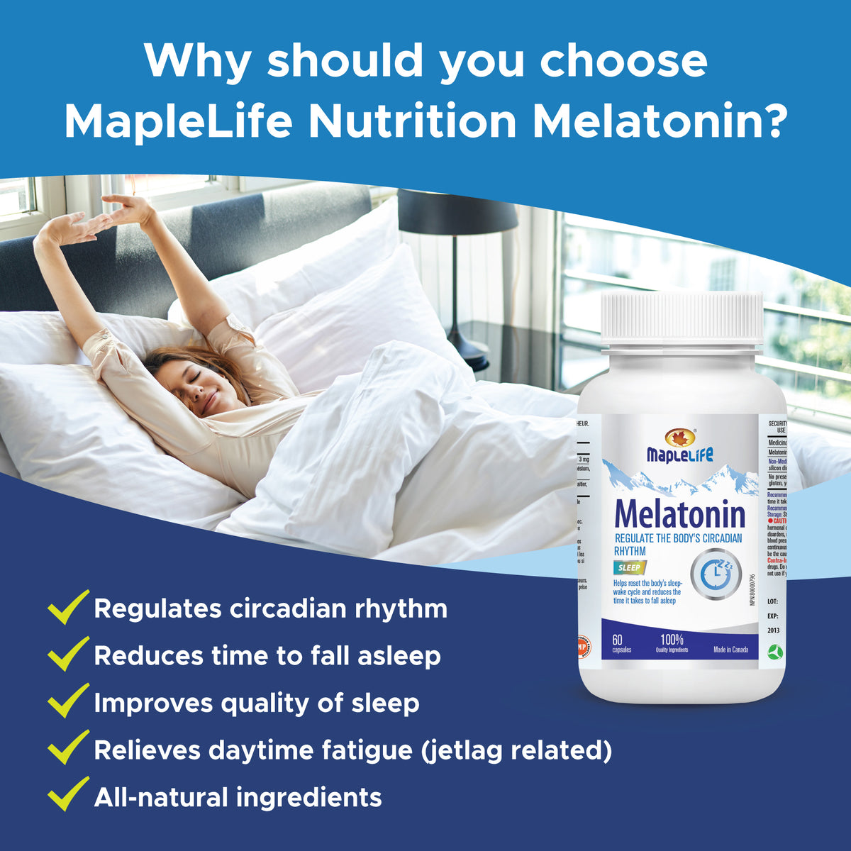 Maplelife Melatonin 60 Capsules Sleep Aids – MapleLife Nutrition