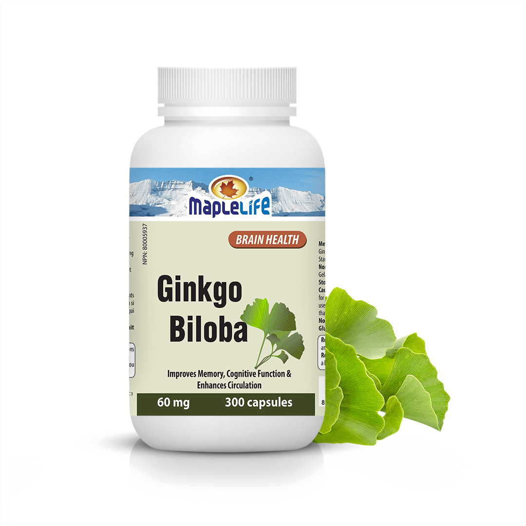 Maplelife Ginkgo Biloba 60mg 300 Capsules – MapleLife Nutrition