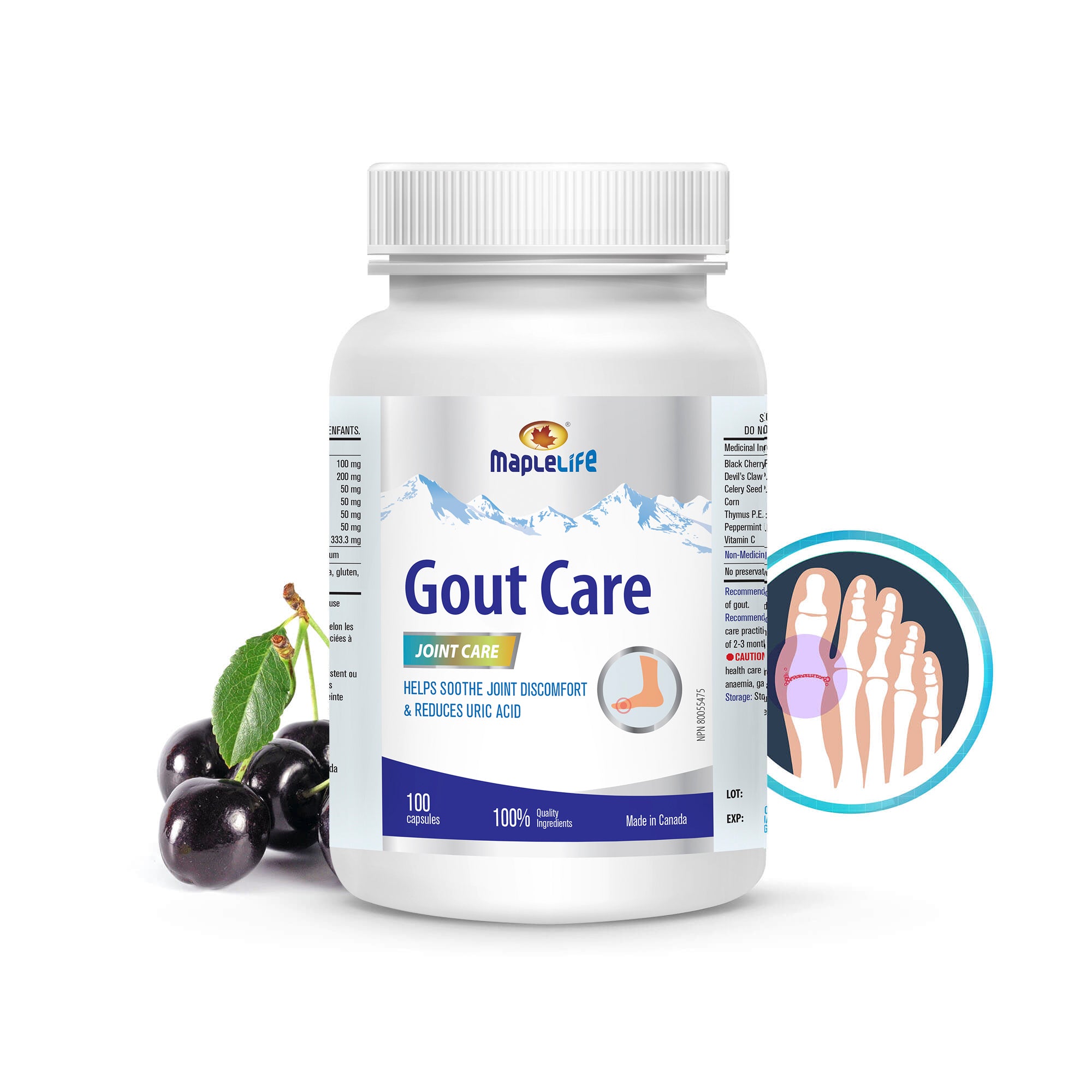 Maplelife Nutrition Gout Care100 Capsules – MapleLife Nutrition