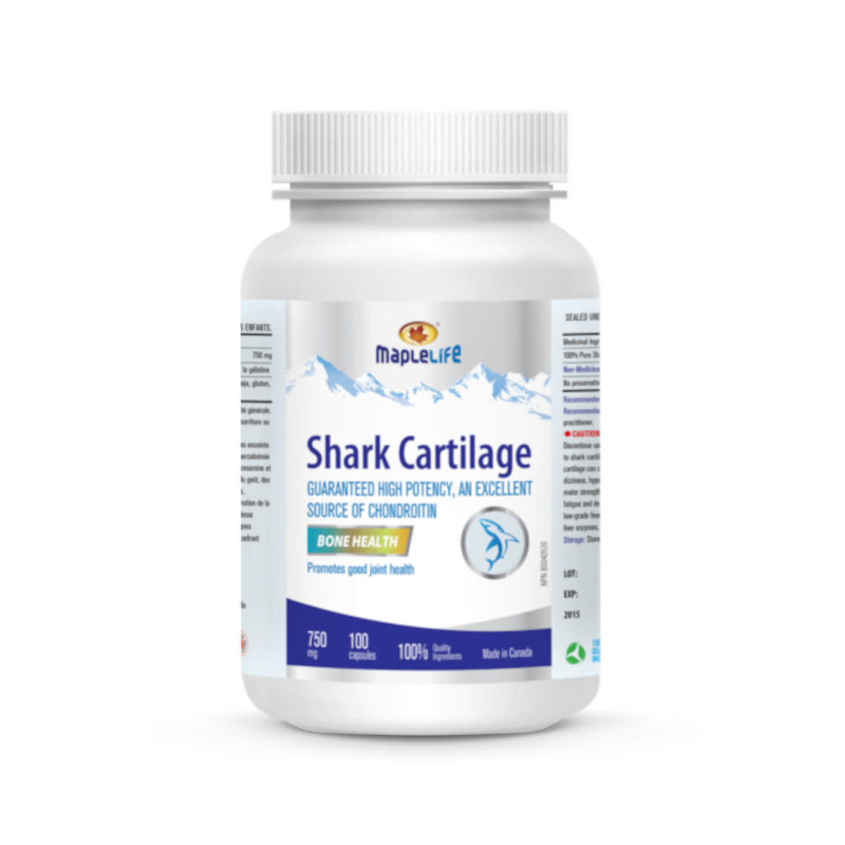 Shark Cartilage 750mg 100 Capsules – MapleLife Nutrition